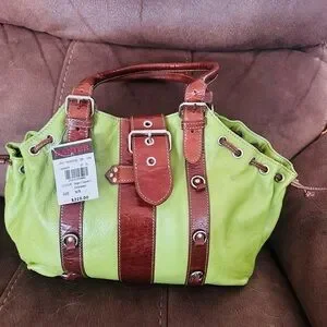 Danier | Bags | Danier Green And Brown Buckle Shoulder Bag | Poshmark